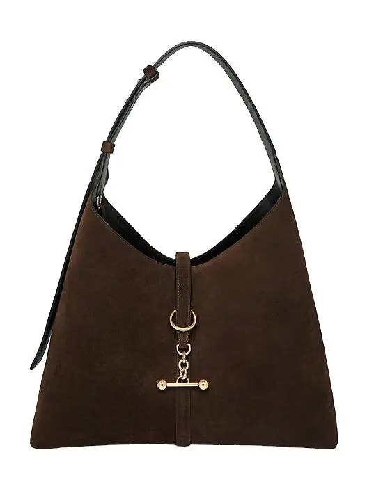 Strathberry Kite Hobo Maxi Suede Shoulder Bag - Chocolate