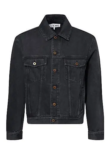 Loewe Anagram-embroidered Relaxed-fit Denim Jacket - Black