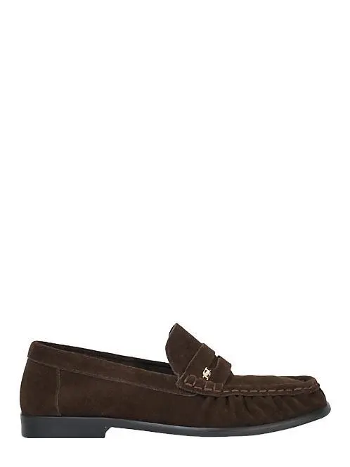 DUNE Grisella Suede Penny Loafers - Brown Suede