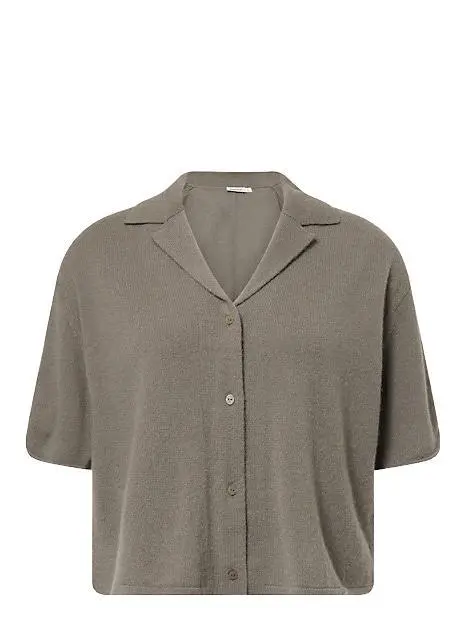 Simkhai Alma Camp Cashmere Shirt - Faded Olive