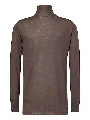 Rick Owens Relaxed-fit Wool-knit Turtleneck Jumper - Dark Dust