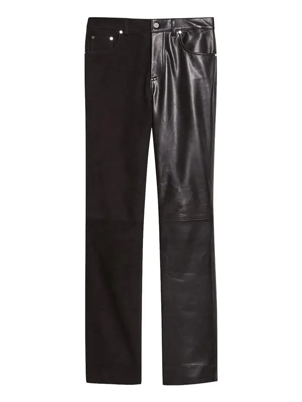 Helmut Lang Bisected Leather Denim Pants - Blk