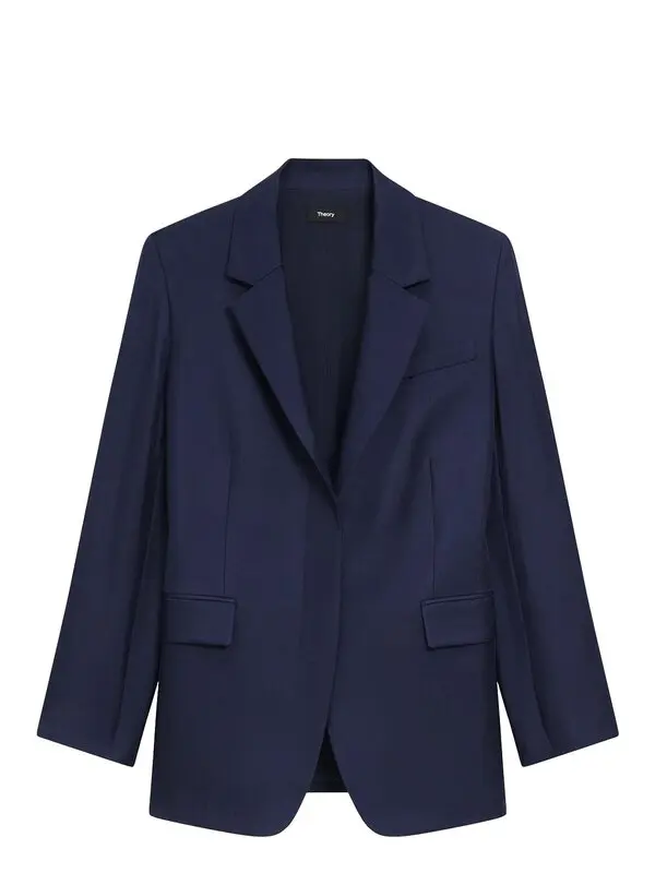 Theory Relaxed Silk Cinch Blazer - Nocturne Navy