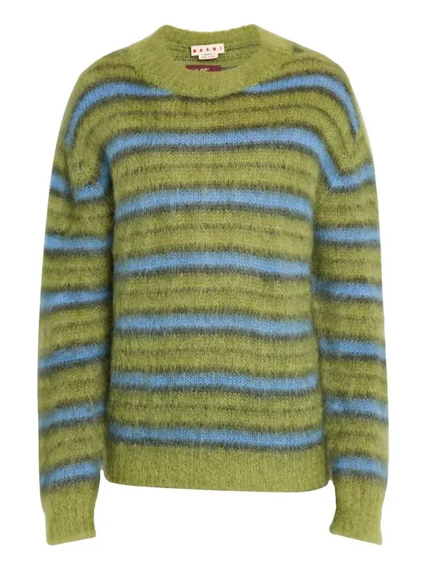 Marni Mohair Striped Sweater - Green
