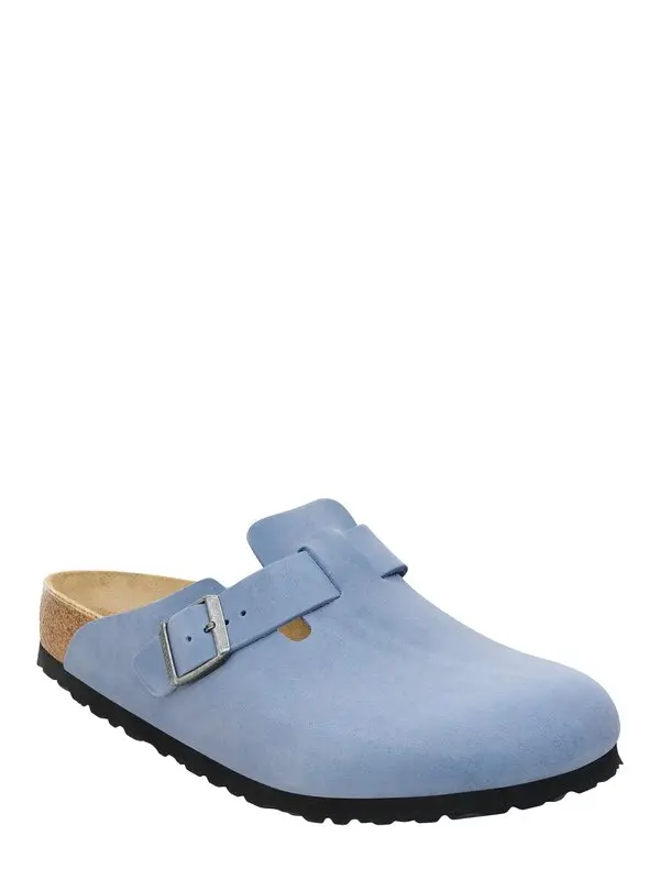 BIRKENSTOCK Boston Natural Leather Clogs - Elemental Blue