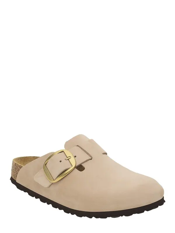 BIRKENSTOCK Boston Big Buckle Nubuk Leather Clog - Sandcastle
