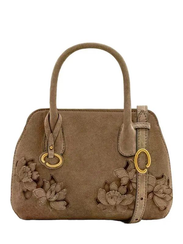 Oscar De La Renta Mini Ivy Suede Tote - Brown