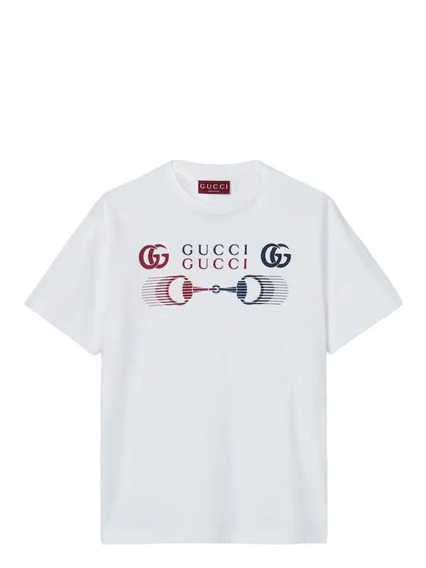 Gucci Printed Cotton Jersey T-shirt - White