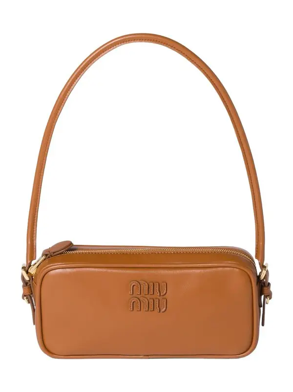 Miu Miu Leather Pouch - Cognac