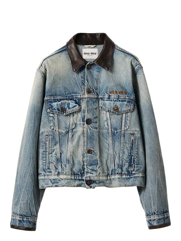 Miu Miu Denim Blouson Jacket - Light Blue