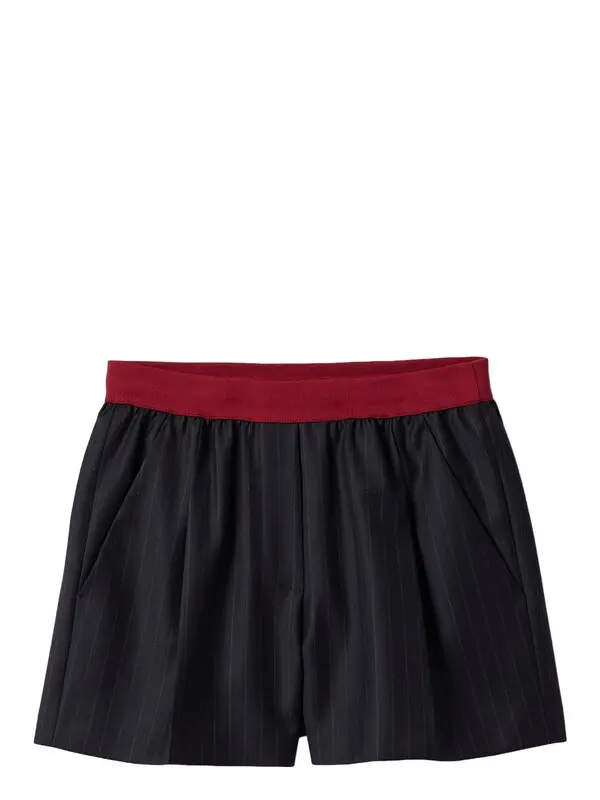 Miu Miu Pinstriped Shorts - Navy