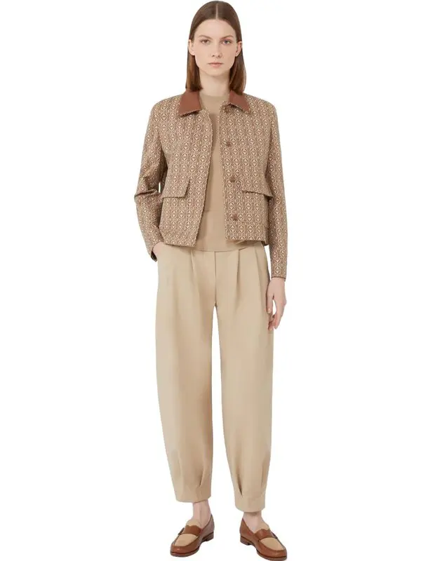 Max Mara Jacquard Boxy Jacket - Camel