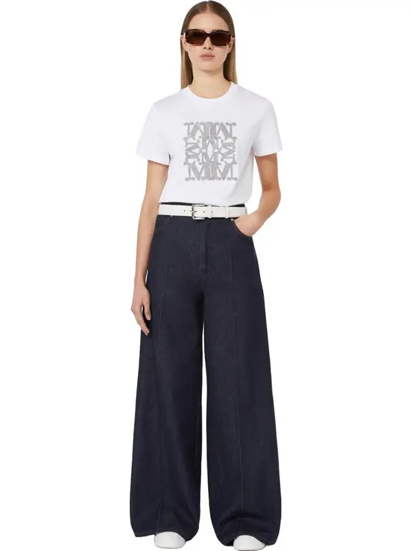 Max Mara Wide-leg Denim Jeans - Navy