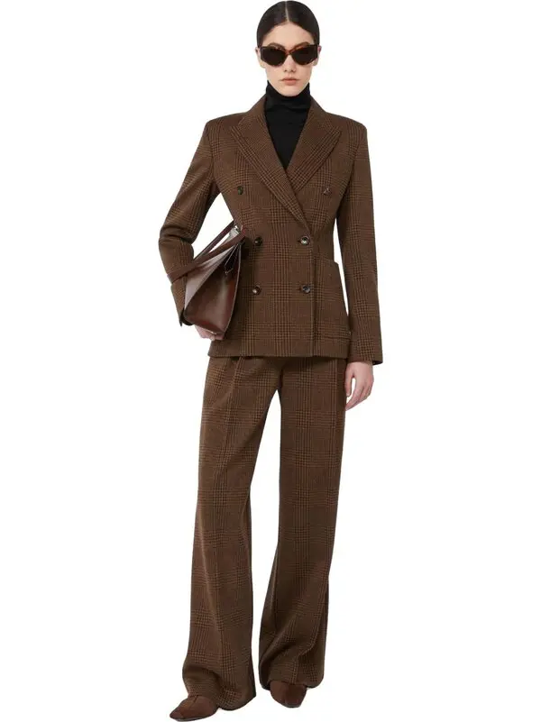 Max Mara Patterned Wool Blend Jersey Blazer - Chocolate