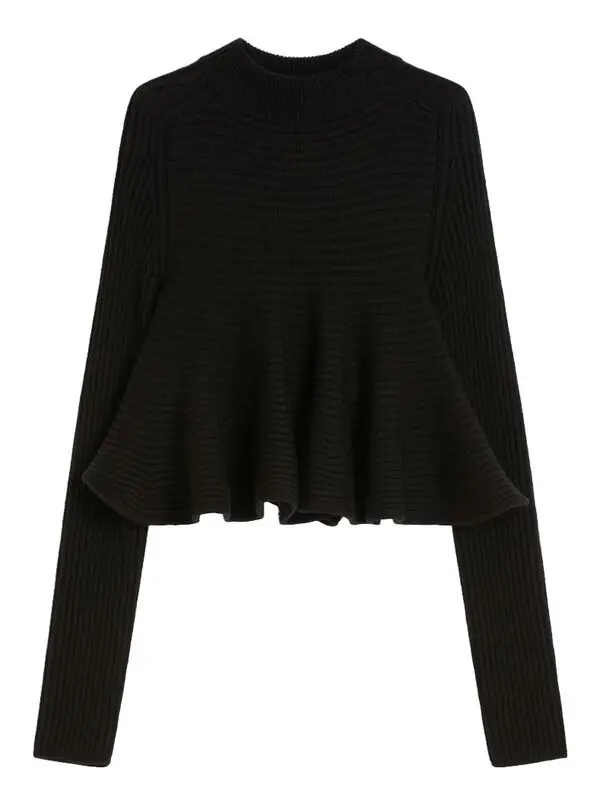 Max Mara Pure Wool Babydoll Jumper - Black