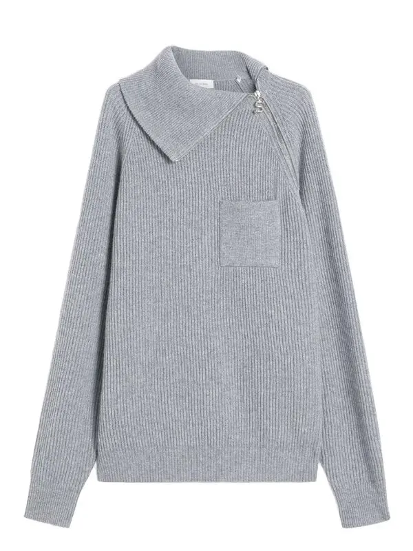 Max Mara Zip-up Cashmere-blend Sweater - Medium Grey