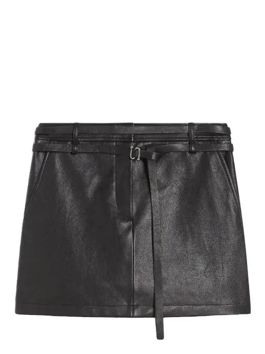 Max Mara Nappa Leather Mini Skirt - Black