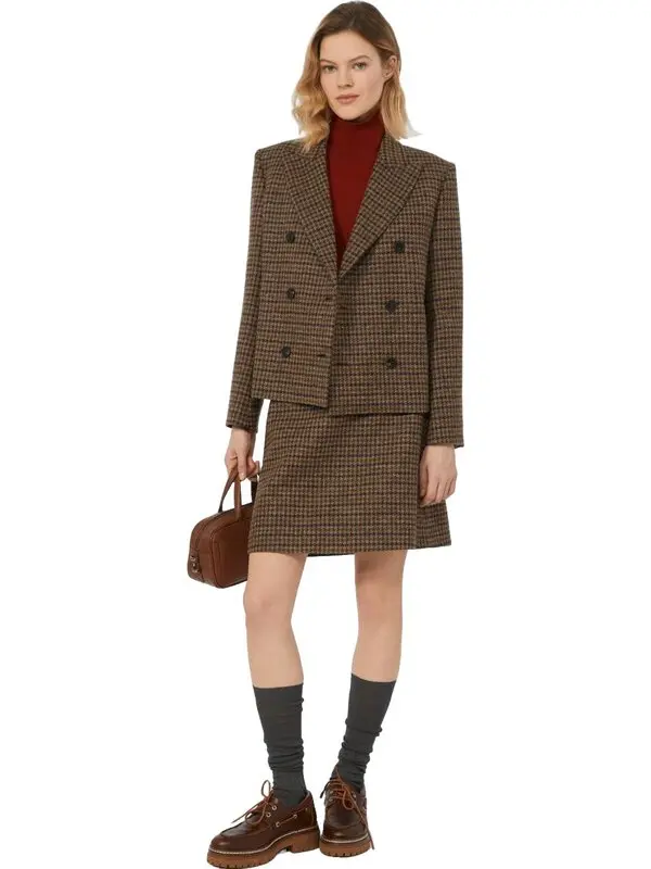 Max Mara Cropped Wool Blazer - Wine-coloured