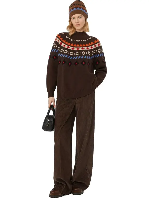 Max Mara Wool Jacquard Jumper - Chocolate