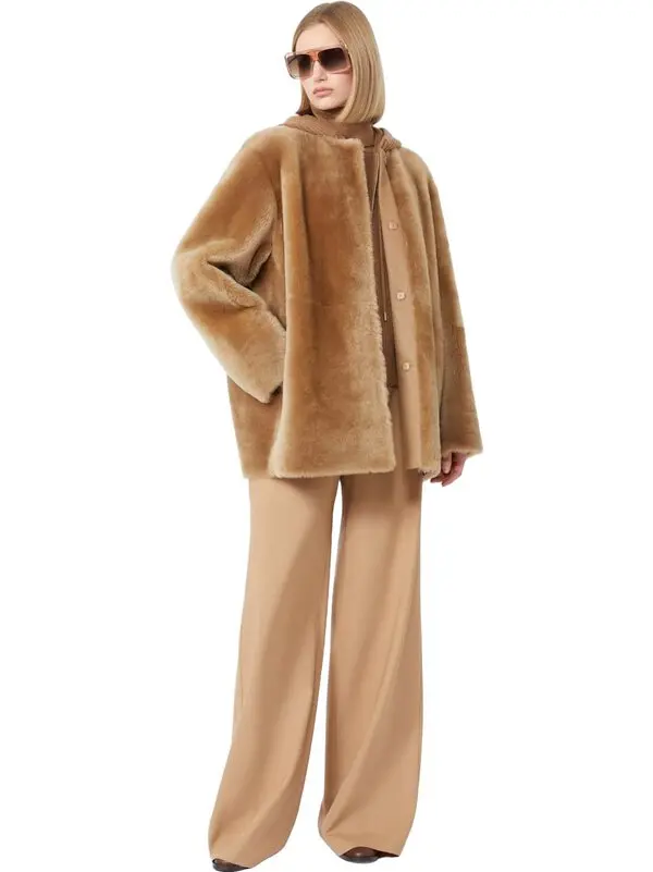Max Mara Wool Twill Drawstring Trousers - Camel