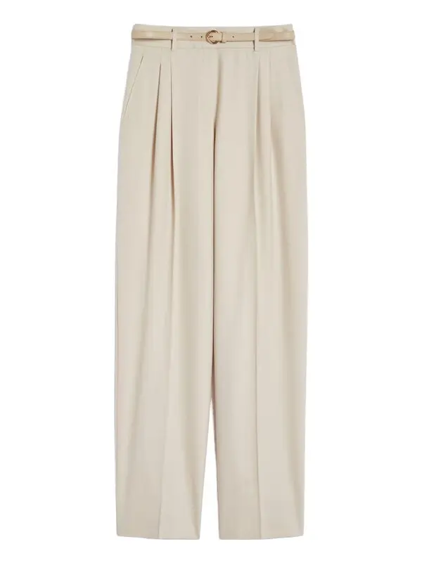 Max Mara Wool Twill Trousers - Beige