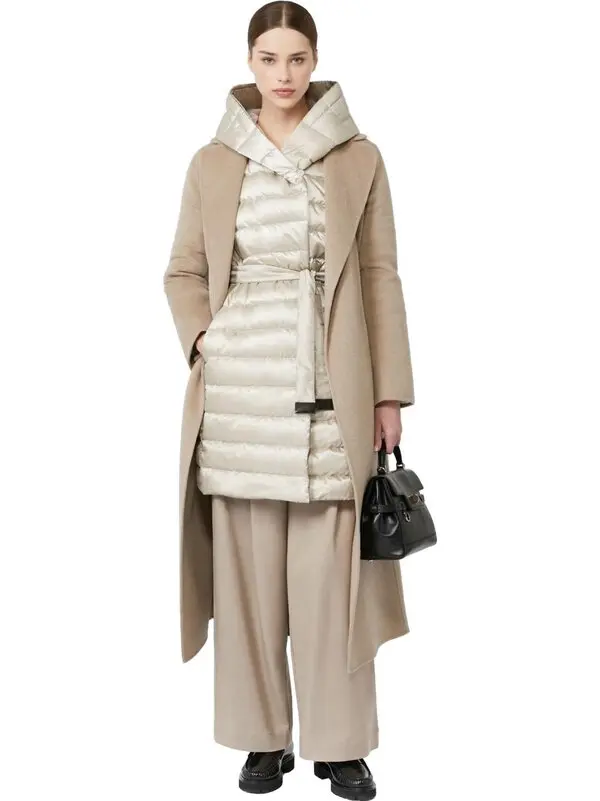 Max Mara Wool And Cashmere Wrap Coat - Beige