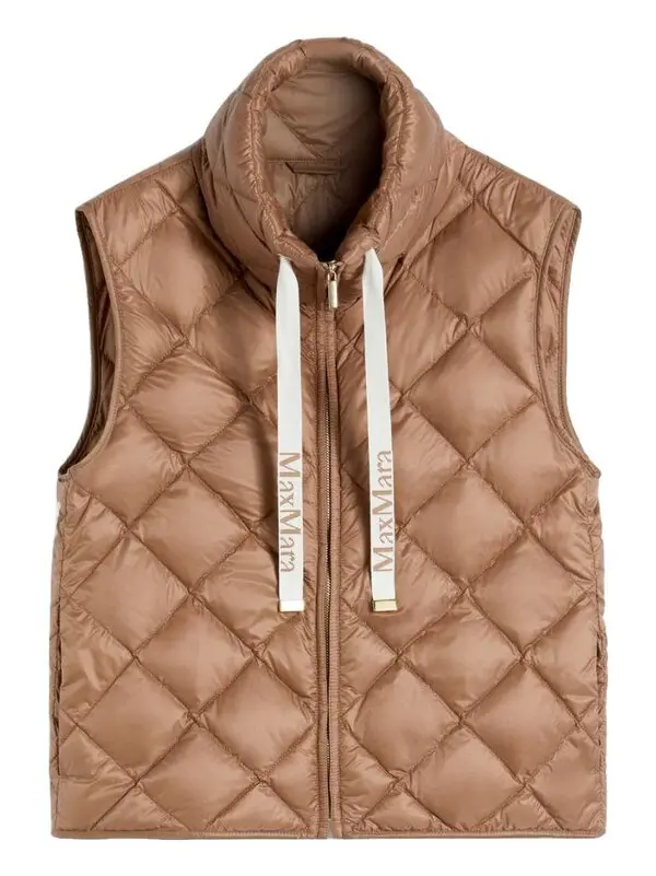Max Mara Water-repellent Nylon Canvas Gilet - Brown