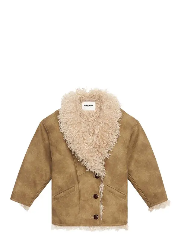 MARANT ETOILE Clea Shearling Coat - Taupe