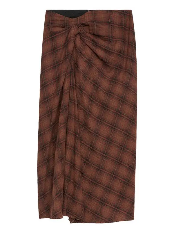 MARANT ETOILE Nicole Draped Midi Skirt - Dark Bronze