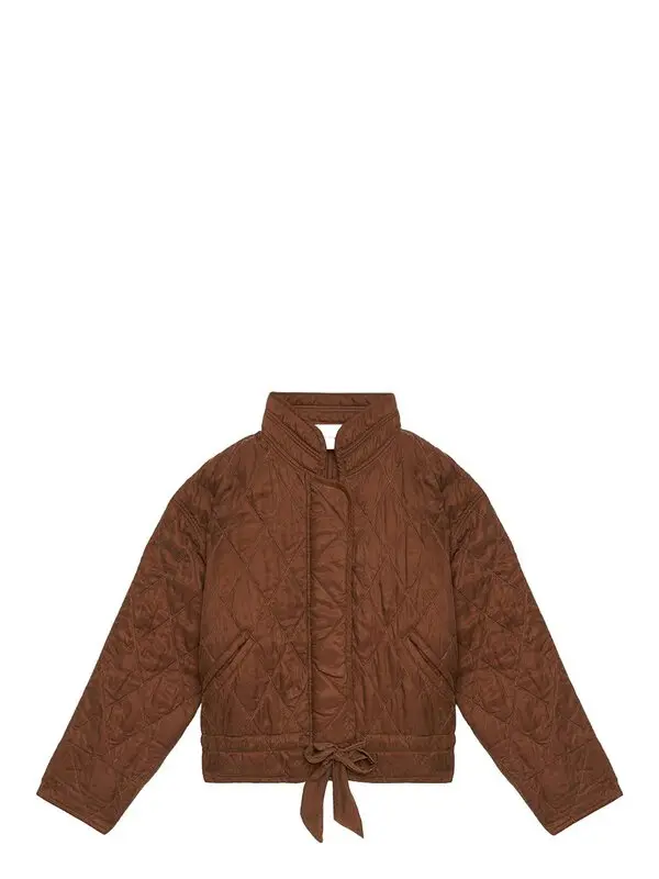 MARANT ETOILE Zakiane Quilted Satin Jacket - Tabacco