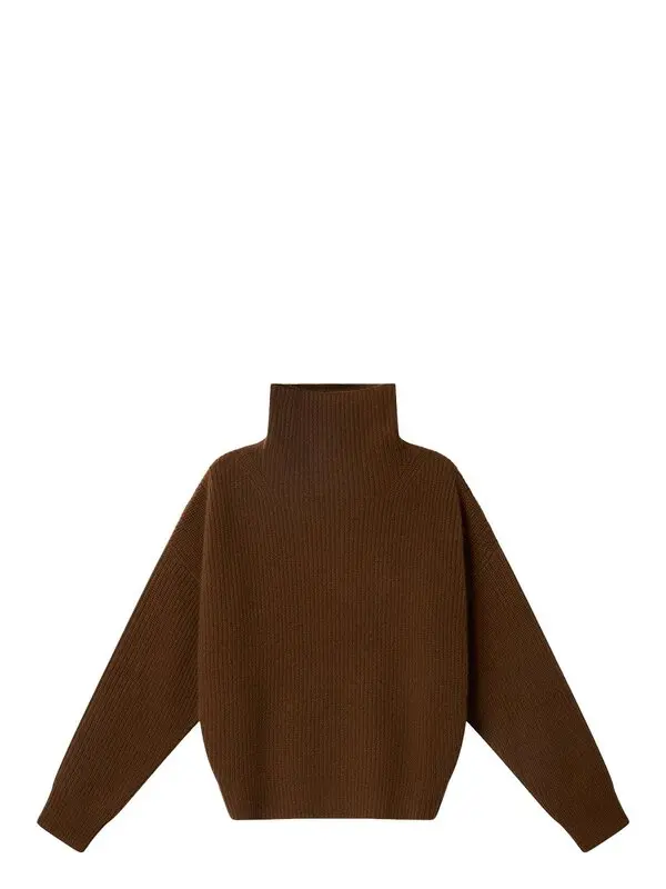 Isabel Marant Brooke Ribbed Cashmere And Merino Wool Sweater - Chocolate