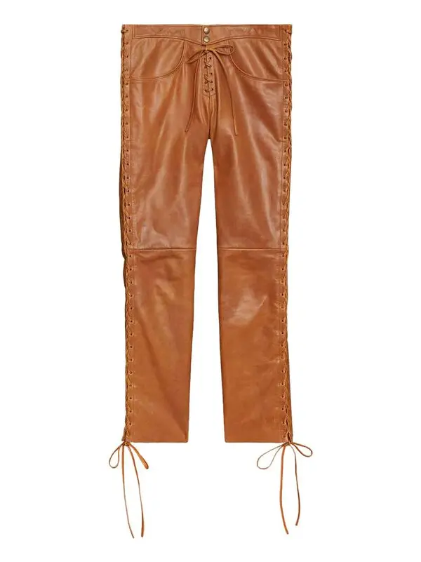 Isabel Marant Cyerra Leather Pants - Cognac
