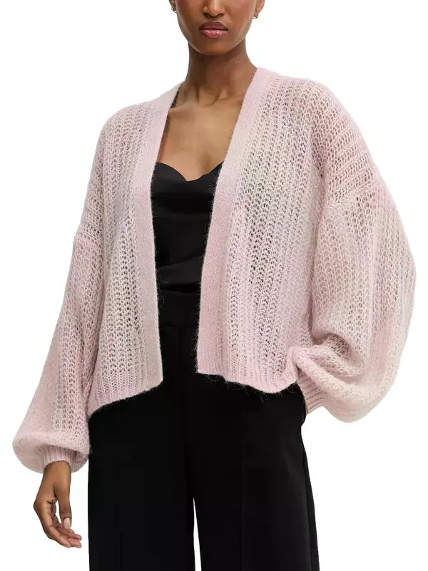 BOSS Balloon-sleeve Open-front Cardigan - Pink