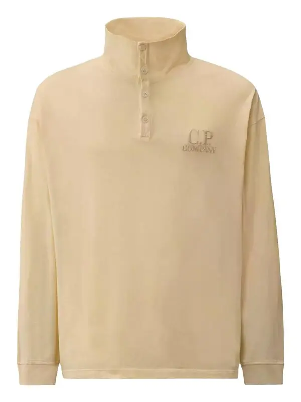 C.P. COMPANY Logo-embroidered Polo Shirt - Neutrals