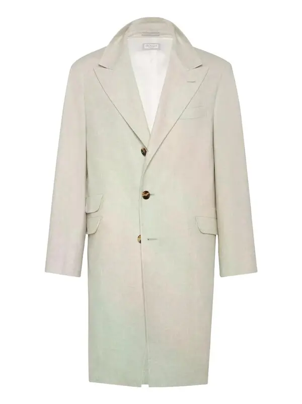Brunello Cucinelli Cashmere Button Coat - Neutrals