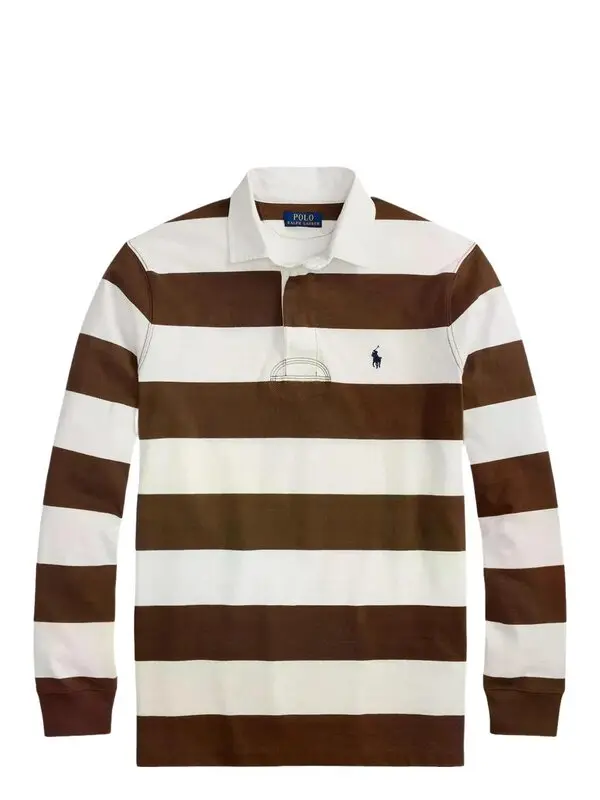 Polo Ralph Lauren Striped Long-sleeve Polo Shirt - Brown