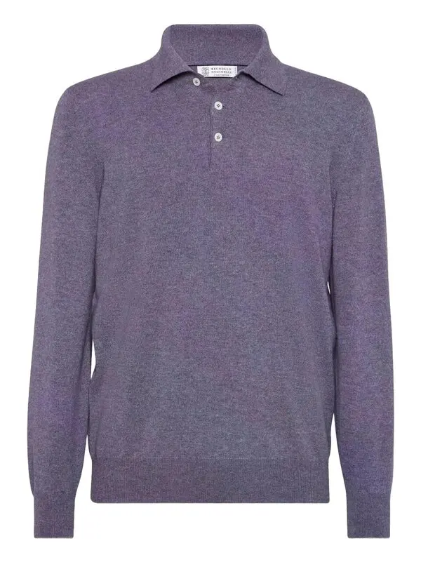 Brunello Cucinelli Cashmere Polo Shirt - Purple