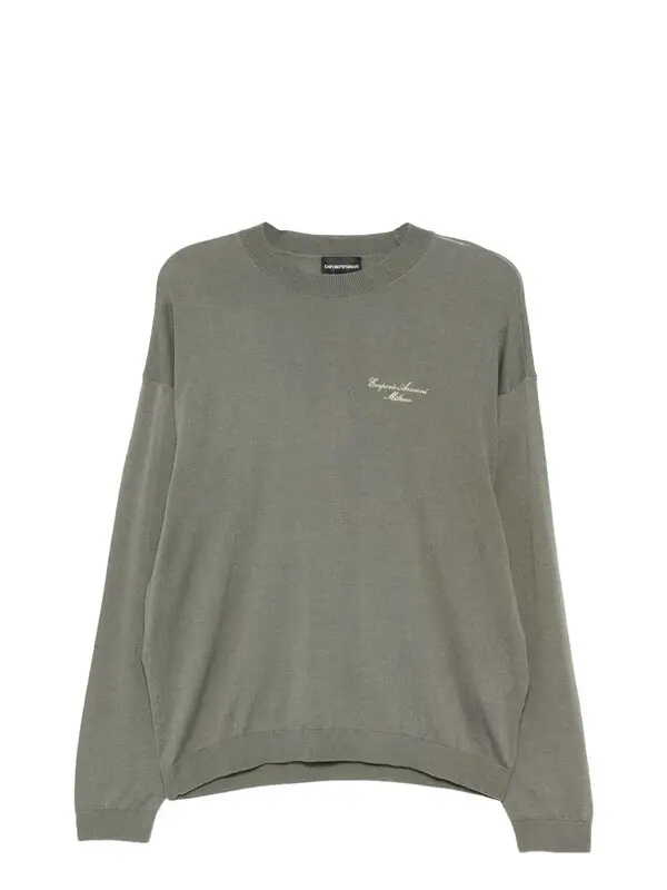 Emporio Armani Embroidered-logo Top - Green