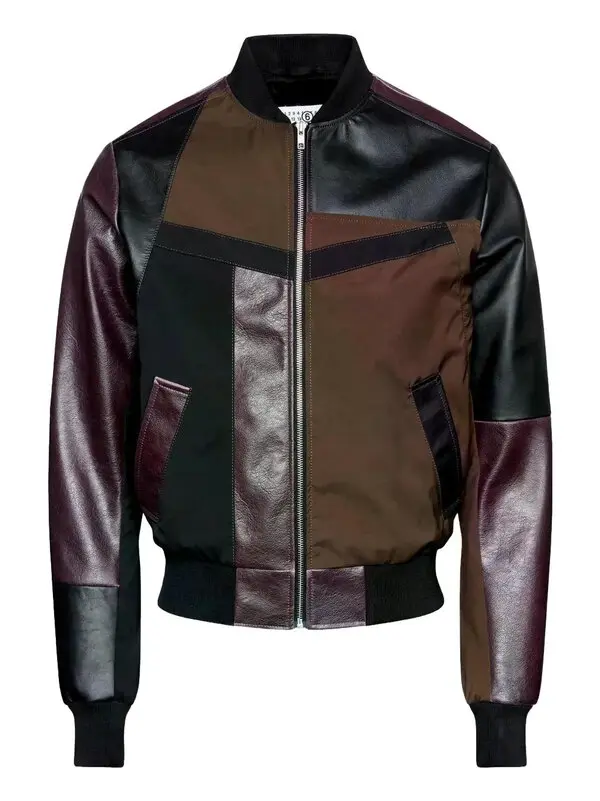 MAISON MARGIELA Leather-paneled Bomber Jacket - Brown