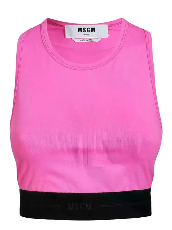 MSGM Elastic-waistband Tank Top - Pink