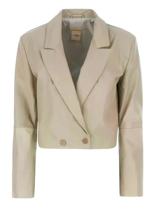 ANDREA D'AMICO Double-breasted Cropped Jacket - Neutrals