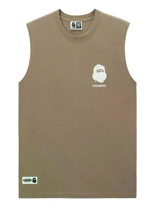 FINGERCROXX Graphic-print Cotton Vest - Brown