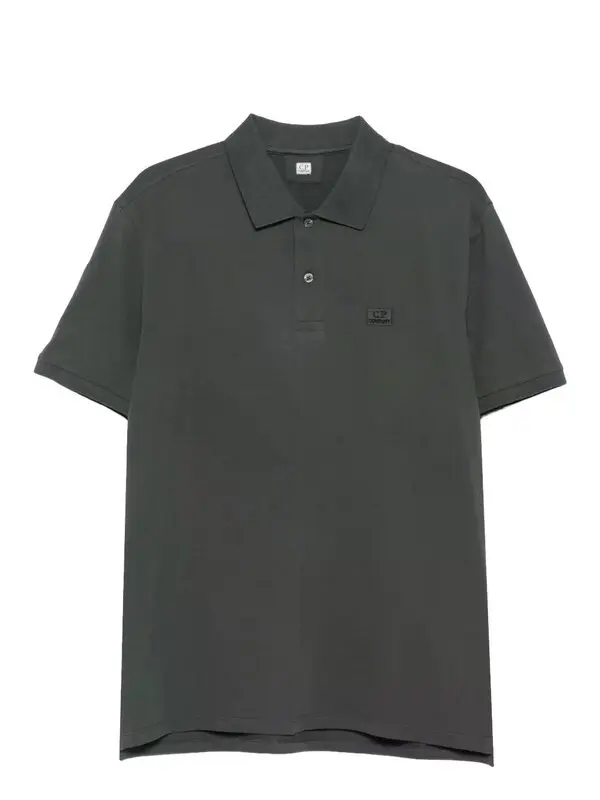 C.P. COMPANY Logo-embroidered Polo Shirt - Green
