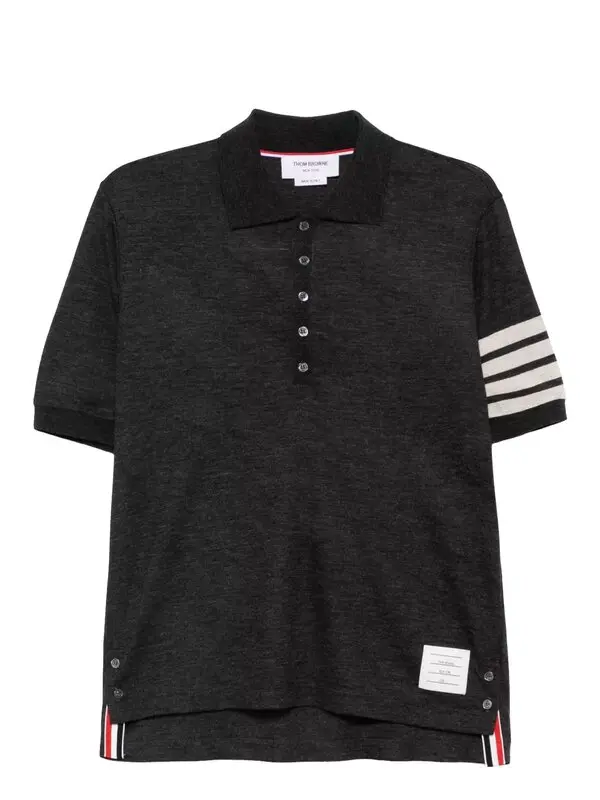 Thom Browne 4-bar Wool Polo Shirt - Grey