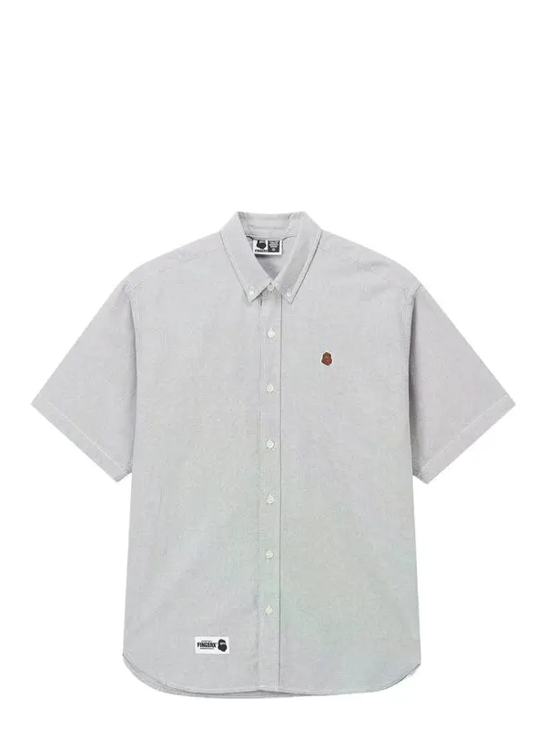 FINGERCROXX Embroidered Short-sleeve Shirt - Grey