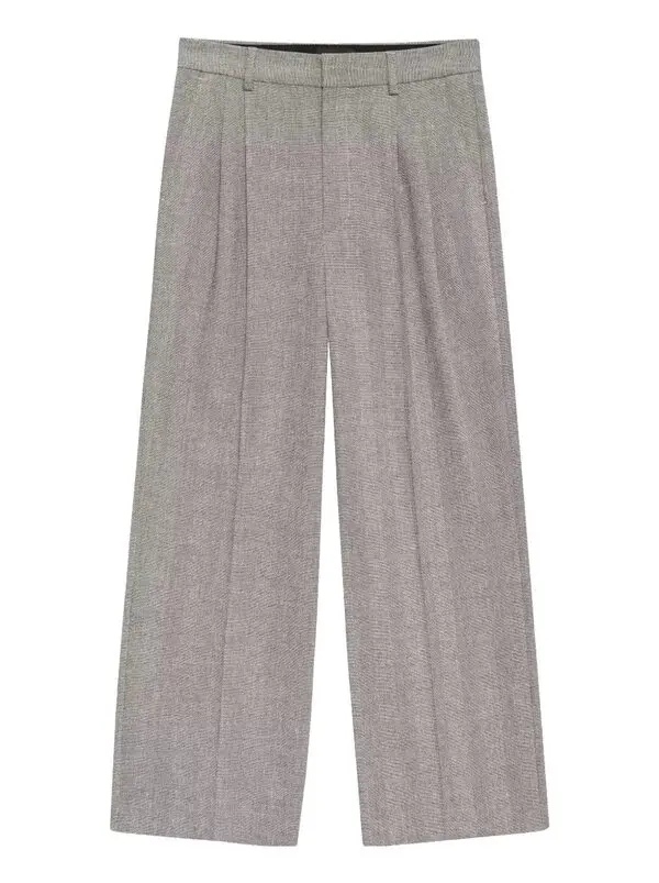 ANINE BING Belen Herringbone Trousers - Grey
