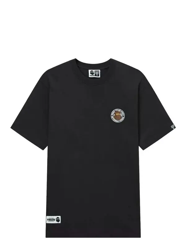 FINGERCROXX Embroidered-logo T-shirt - Black