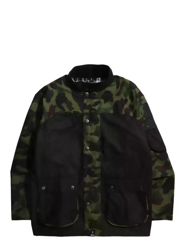 A BATHING APE® Camouflage-patterned Buttoned Jacket - Green