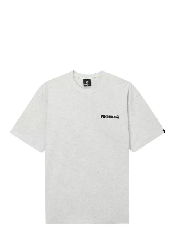 FINGERCROXX Logo-embroidered Cotton T-shirt - Grey