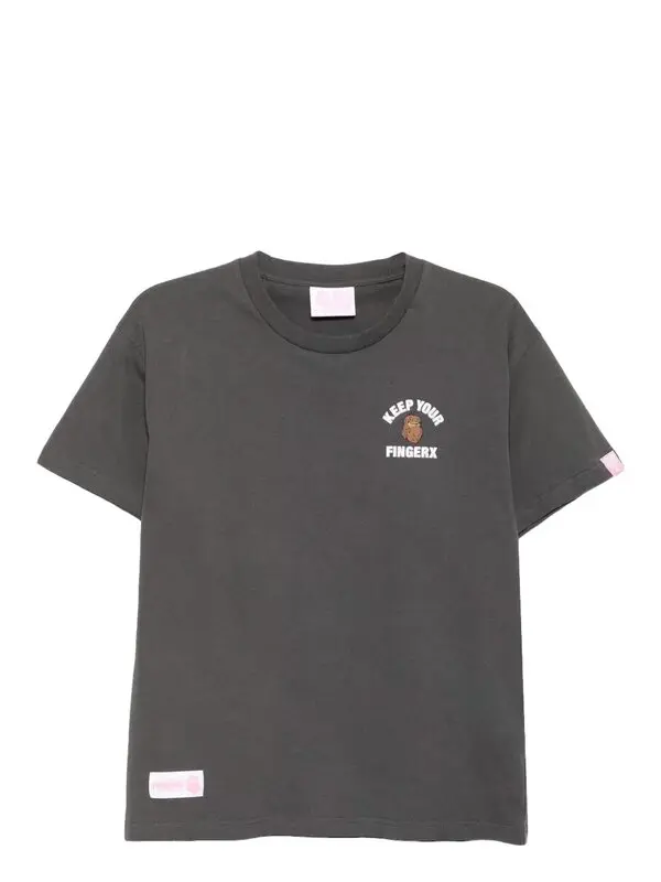 FINGERCROXX Logo-print T-shirt - Grey